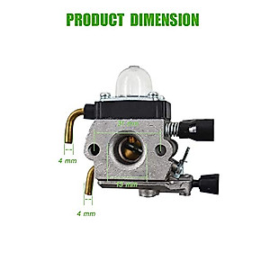ALL-CARB C1Q-S186 Carburetor Replacement for Stihl FS45 FS46 FS46C FS55 FS55R FS55RC FS38 FS45C String Trimmer Weed Eater FC55 Edger C1Q-S186A C1Q-S186B 4140-120-0619 with Air Filter Tune Up Kit
