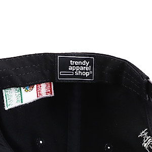 Trendy Apparel Shop Hecho En Mexico Eagle 3D Embroidered Flat Bill Snapback Cap - Black Black