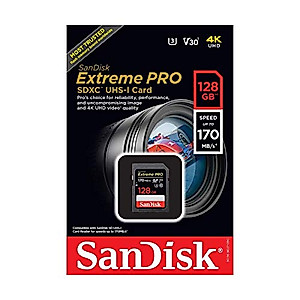 SanDisk 128GB Extreme PRO UHS-I SDXC Memory Card, SDSDXXY-128G-ANCIN