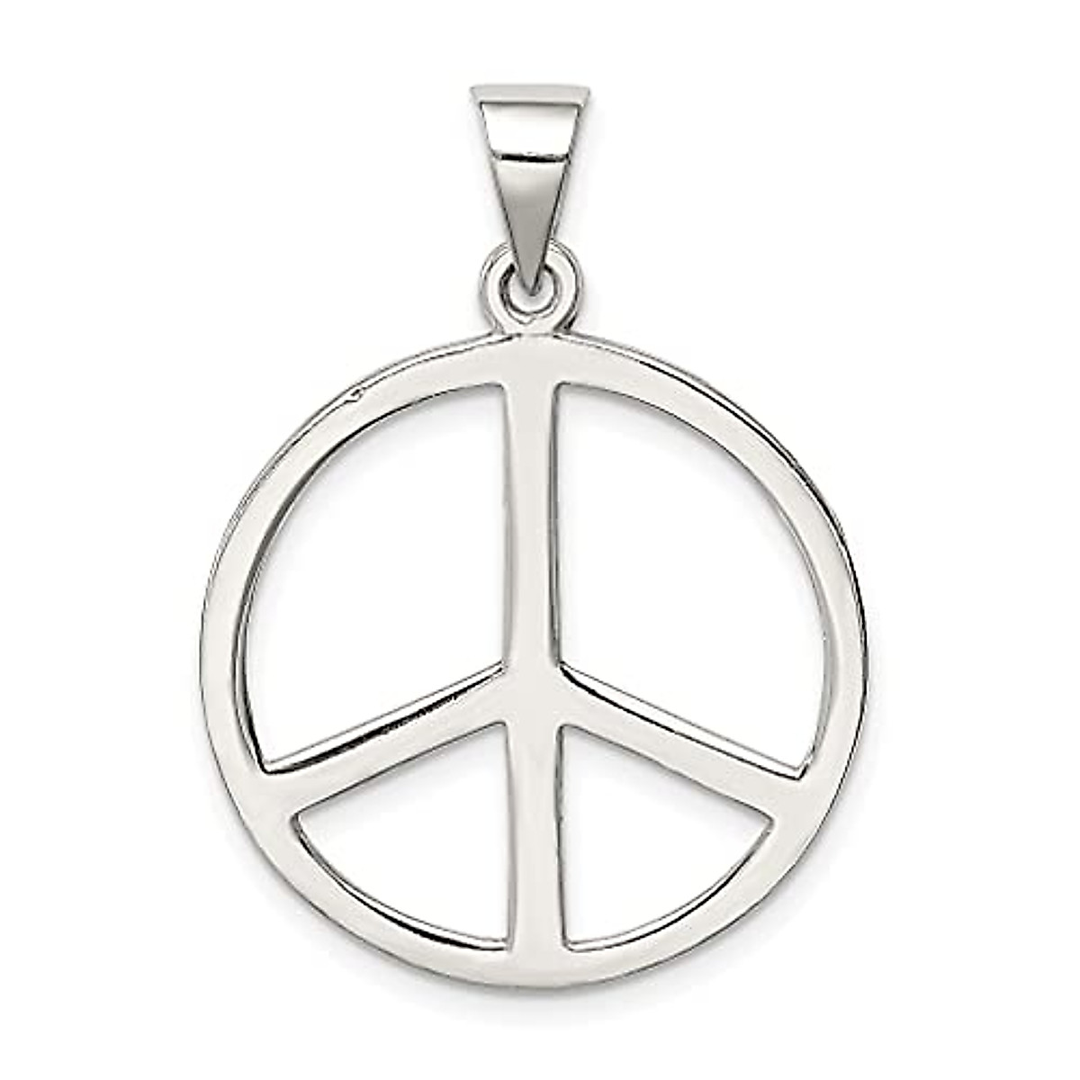 925 Sterling Silver Peace Sign Inspirational Symbol Necklace Charm Pendant 35mm x 24mm Only