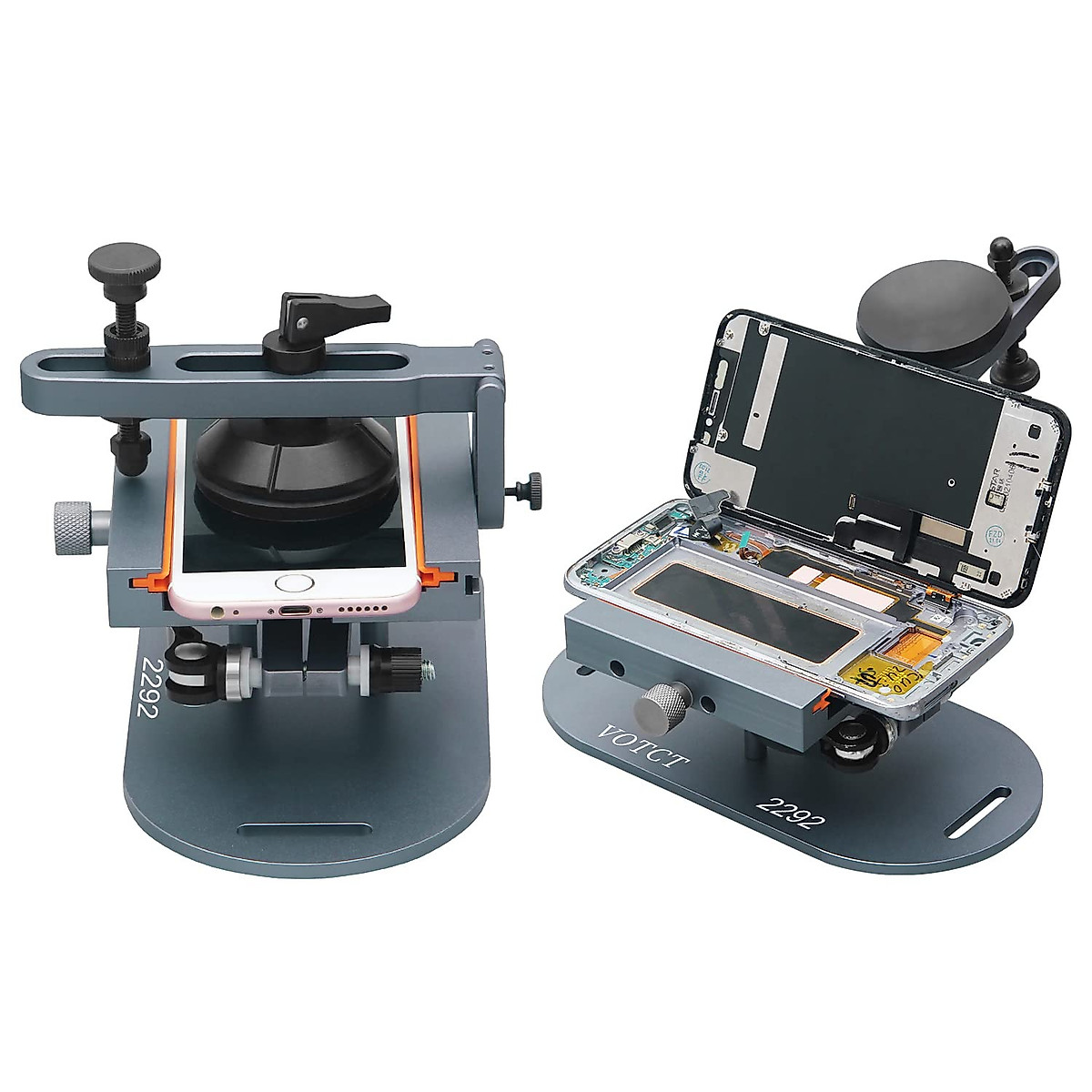 VOTCT Phone Screen Separator Aluminium Alloy Phone Screen Opener with Suction Cup Heating Free 360 Rotatable LCD Screen Opening Tool Cellphone Repair Jig Kit Compatible for iPhone Samsung Huawei