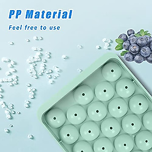 ZUJOE Ice Cube Tray, Ice Trays for Freezer With Lid and Bin Circle Ice Cube Mold Maker Round Ice Mold Cooling Cocktails, Whiskey, Tea, Coffee(3 Pack ice trays)