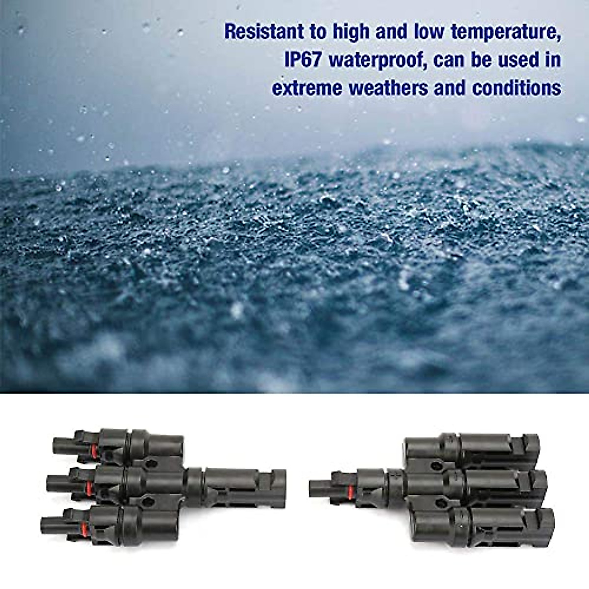 3T 3 Branch Solar Panel Cable AC/DC Branch Connector Splitter Adapter Solar Panel Connector Extension Solar Cable Wire Adapter IP67