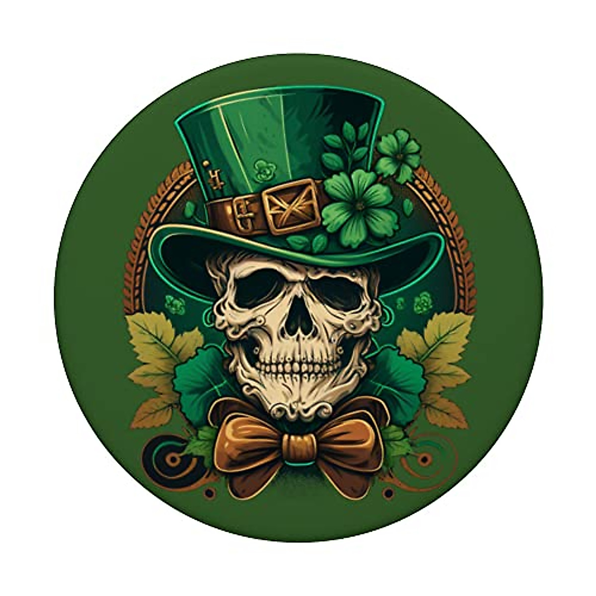 Sugar Skull St Patricks Day Irish Skull Leprechaun PopSockets Swappable PopGrip