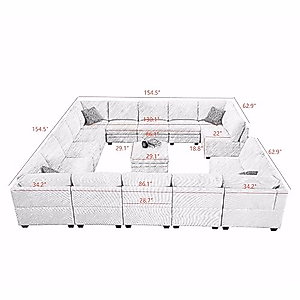 Legend Vansen 16 PCS Corduroy Flexible Combination Sectional Sofa
