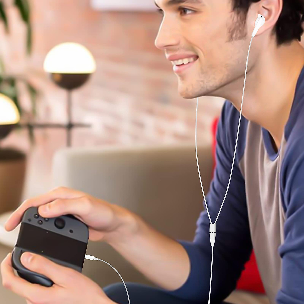 ANLINKSHINE 3.5mm Wired in-Ear Gaming Earphones, Headset with Microphone and Volume Control, Stereo Earbuds Compatible with Xbox Series X, Series S, Xbox One, PS5, PS4, Switch (White)