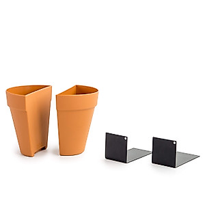 Suck UK - Bookends | Plant Pot Book Ends | 2 Decorative Book Ends for Shelves | Holder & Indoor Plant Office Accessories | Flower Pot Set for Plants | Aesthetic Home Decor & Gifts Her