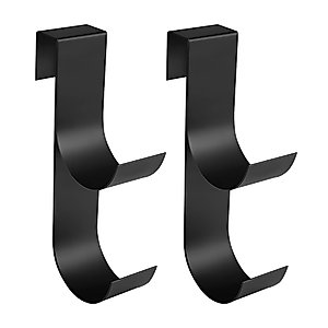 codree 2 Pcs Pool Fence Hooks for Pool Equipment- Black Heavy Duty Fence Hooks for Pool Poles- Slipe-on Fence Hanger for Pool Hose Pool Skimmer, Fit 3/4 Inch to 1-1/4 inch Railing