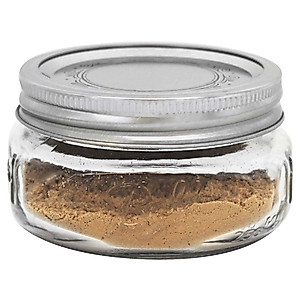 Ball FBA_61162 Collection Elite Half Pint, Wide Mouth, Set of 4, 4 Count (Pack of 1), Brushed Silver Lid, Clear Jar