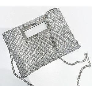 Halemet Rhinestone Crossbody Bags for Women Elegant Evening Bag Satchel Crossbody Bag Purses for Wedding Party 2023