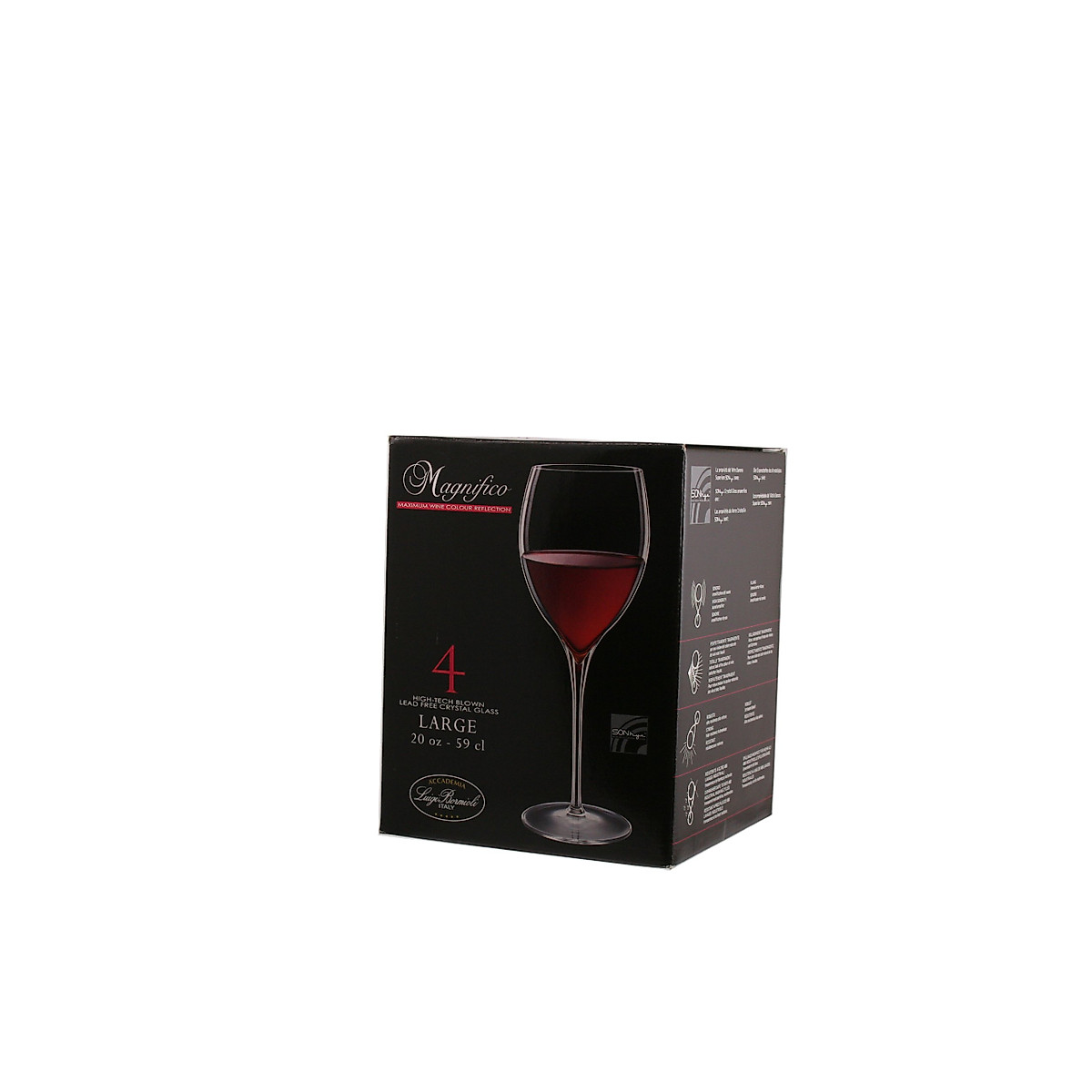 Luigi Bormioli Magnifico 20-Ounce All Purpose Wine Stemware, Set of 4,