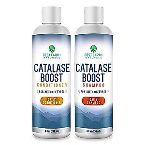 Best Earth Naturals Catalase Formula Starter Kit Includes 60 Capsules of Catalase 10,000 Supplement,1 Full Size Bottle of Catalase Shampoo 8 Ounces and Catalase Conditioner 8 Ounces
