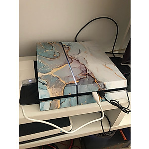 Decal Skin for Ps4, Whole Body Vinyl Sticker Cover for Playstation 4 Console and Controller (Include 4pcs Light Bar Stickers) (PS4, Marble Gold)