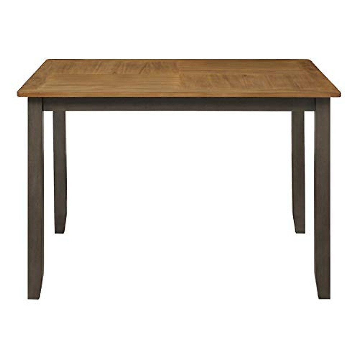 OSP Home Furnishings West Lake Dining Table Set, 5-Piece, Antique Finish Natural Top and Grey Base with Charcoal Fabric