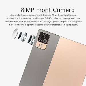 Jopwkuin FHD Tablet, 8 Core CPU 10.1 Inch Tablet 2 in 1 Supports Fast Charging with Keyboard for Reading (US Plug)