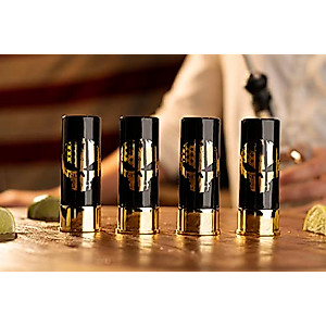 Old Southern Brass Punisher Skull American Flag Patriotic Shot Glasses - Set of 4 - Great gift ideas for men - American Owned Company