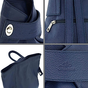 Fioretta Italian Genuine Leather Top Handle Backpack Purse Shoulder Bag Handbag For Women