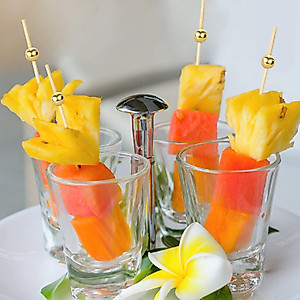 [300 Pcs] Cocktail Picks Toothpicks for Appetizers - 4.7 inch Gold Pearl Cocktail Toothpicks for Drinks Burgers Sandwich Party Decoration