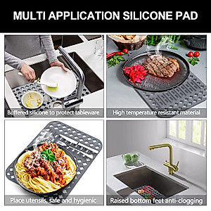 Sink Protectors for Kitchen Sink, 2 Pack Kitchen Sink Mats Cut to Fit for Bottom of Kitchen Sink, 15.7"x11.4" Non-Slip Heat Resistant Sink Grid Accessories for Farmhouse Stainless Steel Porcelain Sink