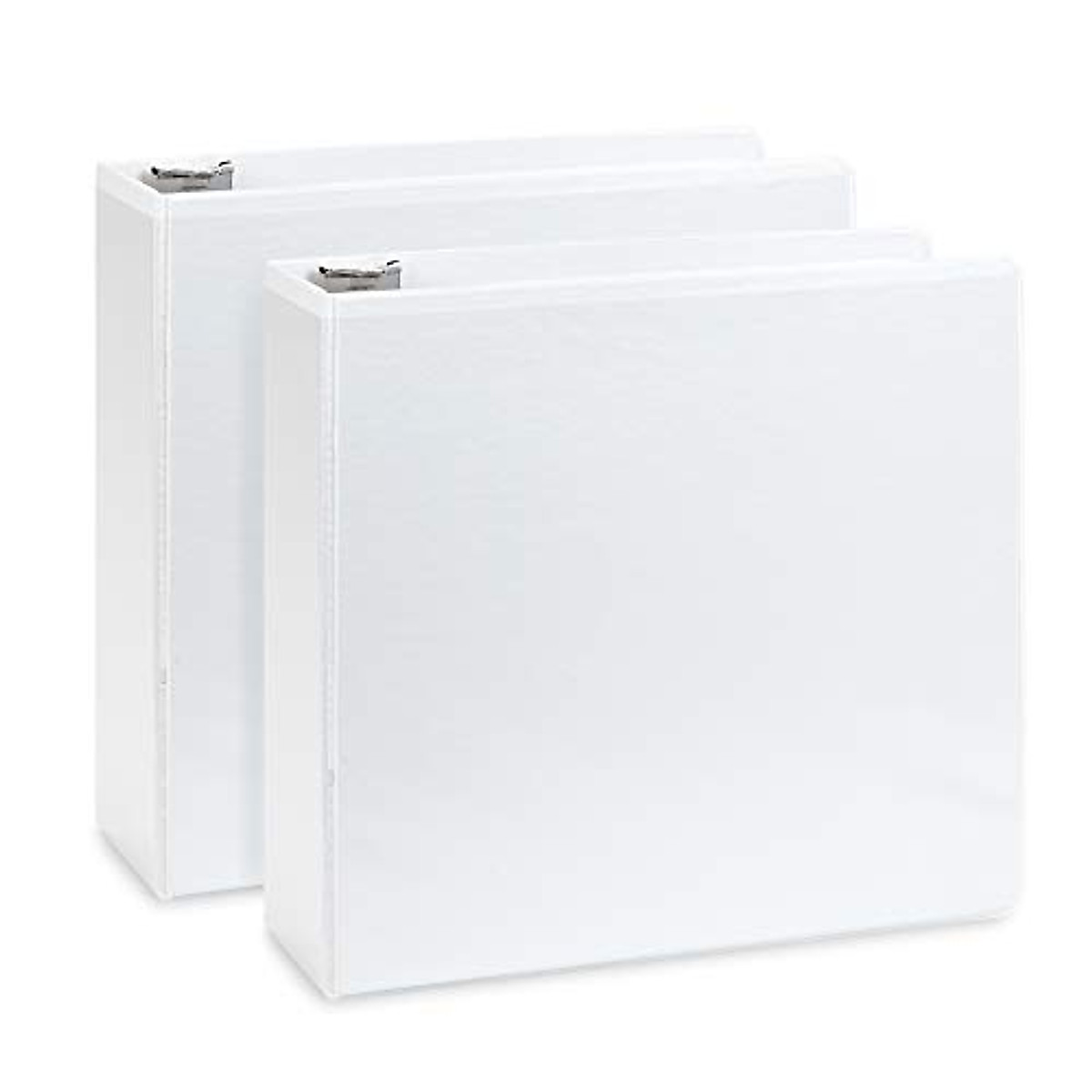 Extra Large 3 Ring Binders, 4 Inch Binder with Rugged Heavy Duty Design for Home, Office, and School, Holds up to 880 Sheets of 8.5 Inch x 11 Inch Paper, White, D Ring, 2 Pack of 4" Binders