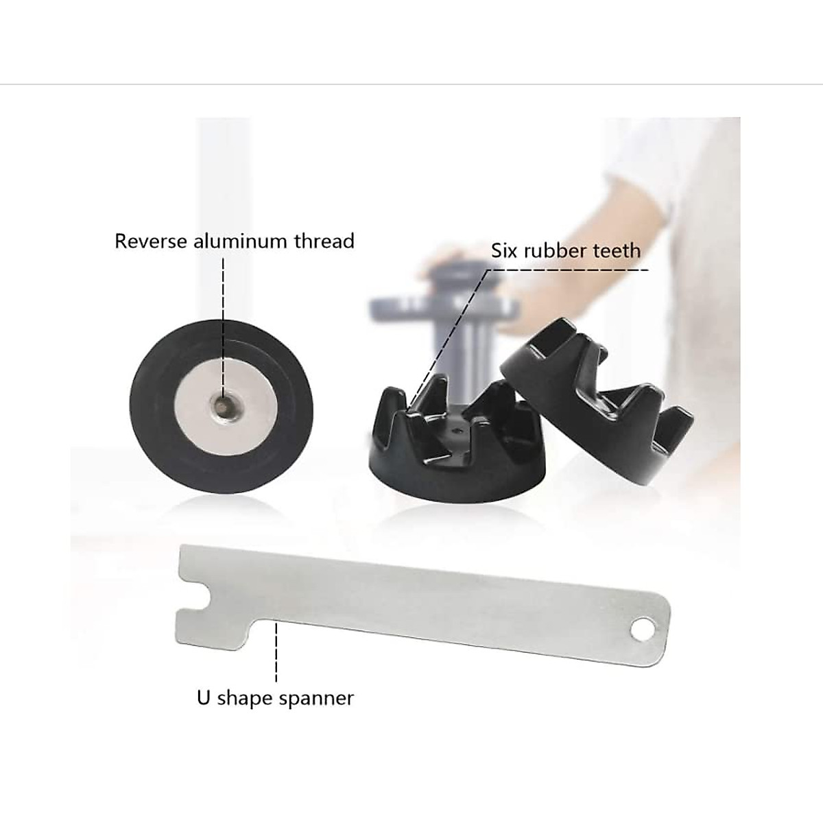 3 Packs SIGRIPEA Blender Coupler for KitchenAid 9704230 Blender Coupling Replacment Parts with 1 Wrench Compatible with KitchenAid WP9704230VP WP9704230