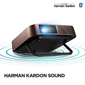 ViewSonic M2w WXGA Portable Projector with 1700 LED Lumens, H/V Keystone, Auto Focus, Harman Kardon Bluetooth Speakers, Wi-Fi Enabled, HDMI, USB C, Stream Netflix with Dongle
