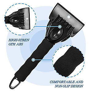 EBOOT 2 Pieces Ice Scraper with Glove for Car Warm Ice Snow Scraper Mitt Waterproof Detachable Windshield Scraper Snow Remover Glove with Comfortable Grip