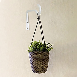 YIBOT 6 Inch Heavy Duty Outdoor Plant Hangers for Hanging Baskets, Iron Hanging Plant Holder,Metal Plant Hooks Plant Wall Hooks for Hanging Lantern, Bird Feeder(2 Pack,White)
