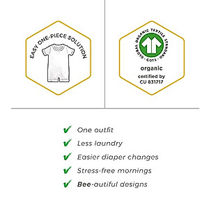 Burt's Bees Baby baby girls Romper Jumpsuit, 100% Organic Cotton One-piece Coverall and Toddler Footie, Blossom Stripe, 0-3 Months US