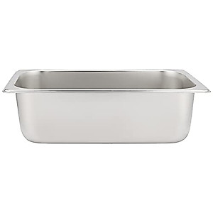 JAPCHET 6 Pack Stainless Steel Steam Pan 1/3 Size, Anti-Jam Steam Table Pan, Hotel Pans 1/3 Restaurant Buffet Trays for Catering, 4 Inch Deep