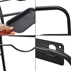 ikare Pot Lid Organizer Rack For Bakeware Pot Lid Holder Organizer Scratch Protection Lid Stand Wall Mounted Pan Lid Holder (Black)