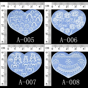 HELYZQ 28Pcs Mini Nail Art Silicone Mold Leaves Flower Animals Template Resin Molds Kit