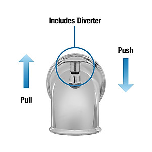 Danco Decorative Bathtub Faucet Spout Length | Chrome Finish (10315), 6 Inches/Pull Up Diverter