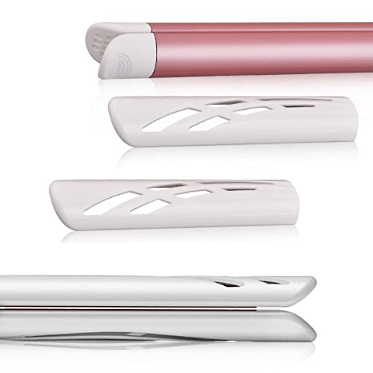ABHI 2 in 1 Ionic Hairstyling Flat Irons & Hair Curler with Dual-Layer 200°C Constant Temperature Travel Straightening Styler 28mm/22mm Straight and Curl Hair Iron Straightener - White