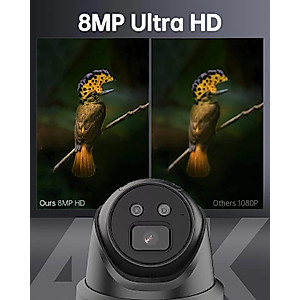 DS-2CD2386G2-ISU/SL 2.8mm HIK 4K 8MP AcuSense PoE IP Camera Outdoor Indoor with Strobe Light and Audible Warning, DarkFighter, Human/Vehicle Detection, H.265+, Work with HIK NVR/Hik-Connect(Black)