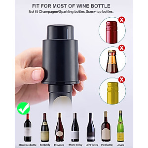 Wine Bottle Stopper, Vacuum Wine Bottle Stoppers, Reusable Wine Stoppers, Bottle Sealer Keeps Wine Fresh, 100% seal anti-leakage[2 PACK]…