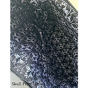 Downupdown Women Handbag Print Shoulder Bag Skull Rivet Crossbody Satchel Messenger Large Tote Purse Handbag (Black1)