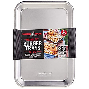 Nordic Ware Burger Serving Trays-2 Piece Set, Aluminum