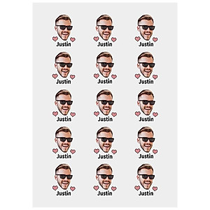 Custom The Groom Face Temporary Tattoos Adult, Personalized Fake Tattoos for Funny Bachelorette Party, Temporary Tattoos for Women,15 tattoos in One Paper