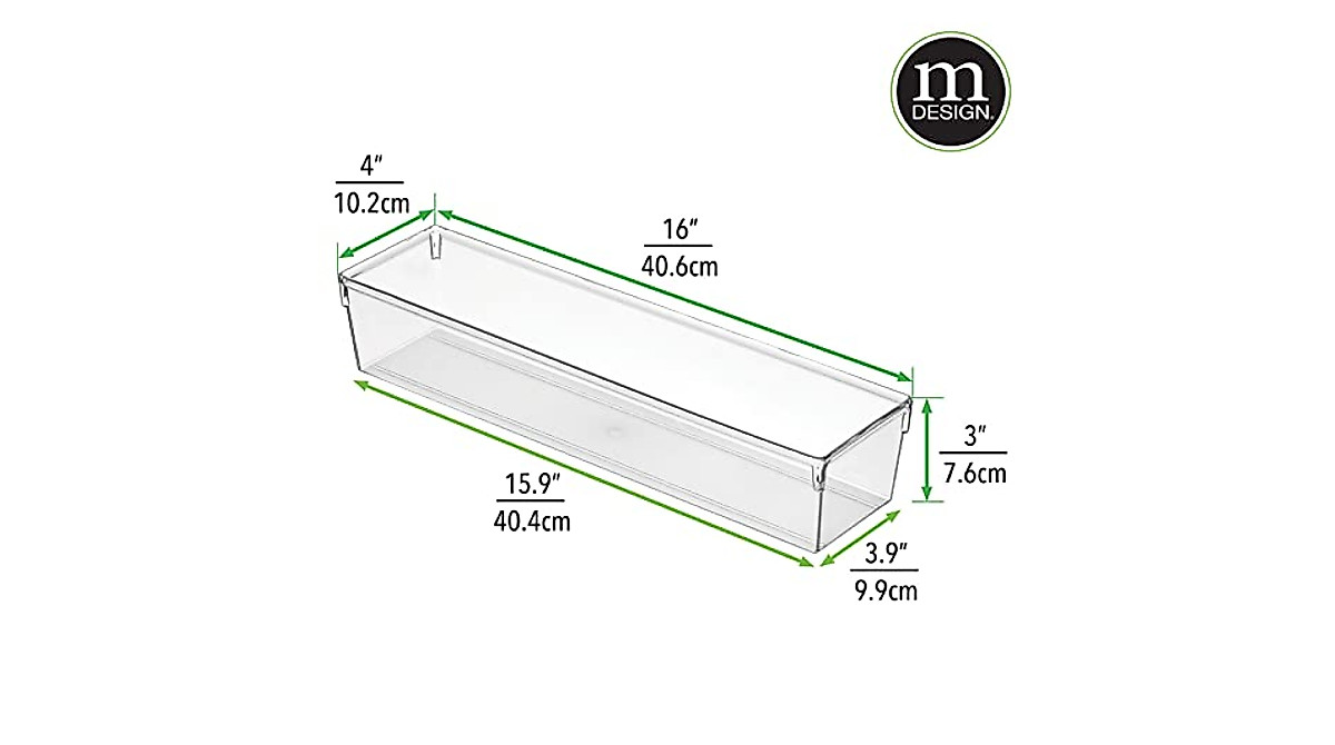 mDesign Stackable Kitchen Drawer Organizer - 2 Pack