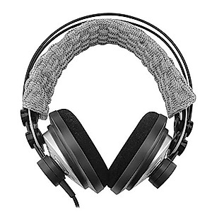 Geekria Knit Fabric Headband Pad Compatible with Logitech, Turtle Beach, Panasonic, AKG, Sennheiser, Sony Headphones, Head Cushion Pad Protector, Replacement Repair Part, Sweat Cover (Grey)