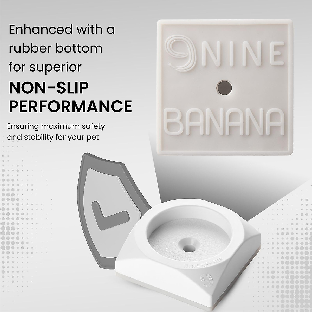 NINE BANANA 1st Nonslip Sturdy & Stylish Matte White Square Gate Wall Protector (4 Pack x 1Set) - Safety Wall Pads for Child Dogs Pet Gates, Doorways, Stairs, Gates with Door