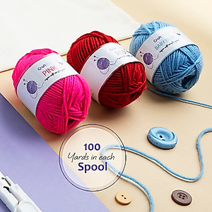 CraftBud Acrylic Yarn Skeins 12 x 50g - 1200 Yards - Yarn for Crocheting - Soft Crochet Yarn for Knitting and Crafts - Multicolored Crochet Craft Yarn for Adults and Kids - 12 Pack