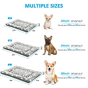 Kigmmro Dog Bed Mat, Machine Washable Pet Bed Pad for 30-inch Kennel, Reversible Dog Crate Pad for Medium Small Dogs, Portable and Soft Pet Bed Mat