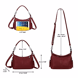 SMITH SURSEE Genuine Leather Crossbody Bags for Women, Hobo Purses and Handbags for Women Ladies Shoulder Crossbody Purse