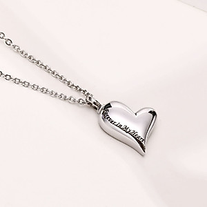 VNOX 4 Pcs Urn Necklace for Ashes - Memorial Cremation Jewelry for Ashes,Forever in My Heart Urn Locket for Ashes Stainless Steel Urn Pendant Keepsake Jewelry