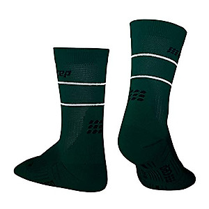 CEP Reflective mid-Cut Socks, Green, Men IV