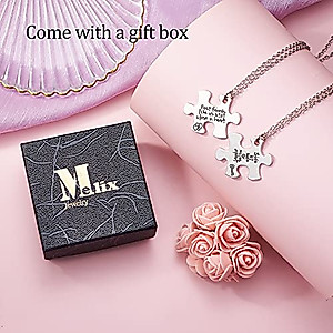 Melix Home Friendship Necklace for 2 Side by Side Best Friends Close in Heart Necklace Set
