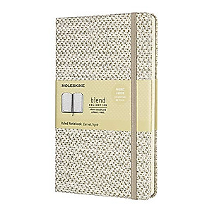 Moleskine Limited Collection Blend Textile Notebook, Hard Cover, Large (5" x 8.25") Ruled/Lined, Beige, 240 Pages (8053853600103)