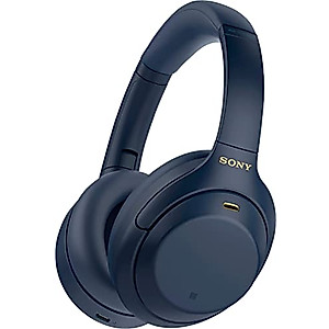 Sony WH-1000XM4 Wireless Noise-Cancelling Over-The-Ear Headphones Midnight Blue (Renewed)